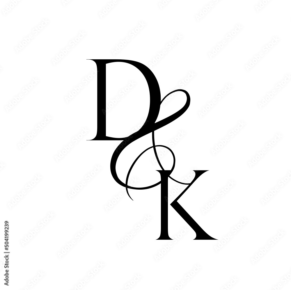 kd, dk, monogram logo. Calligraphic signature icon. Wedding Logo ...