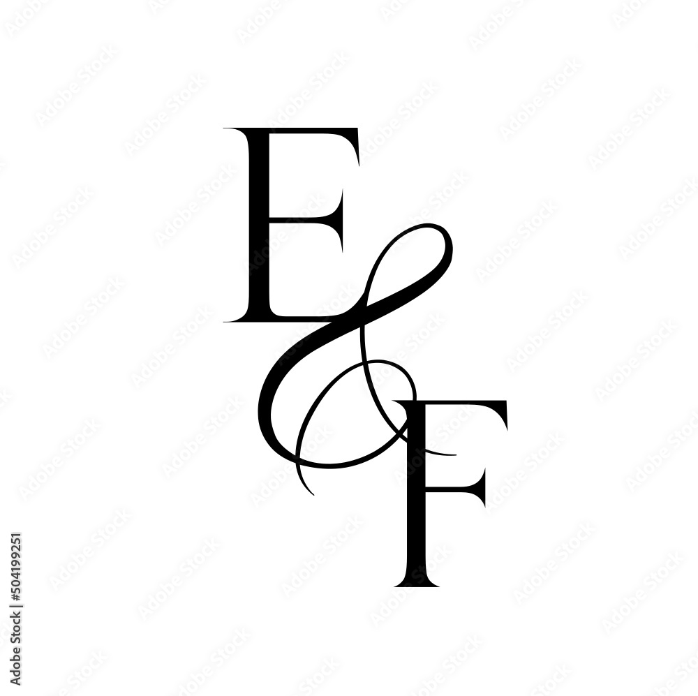 fe, ef, monogram logo. Calligraphic signature icon. Wedding Logo ...