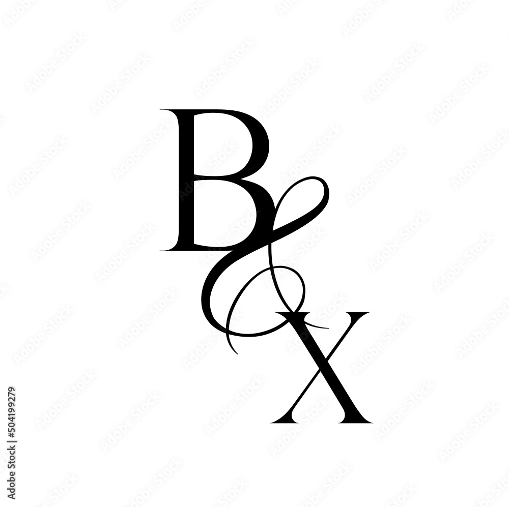 xb, bx, monogram logo. Calligraphic signature icon. Wedding Logo ...