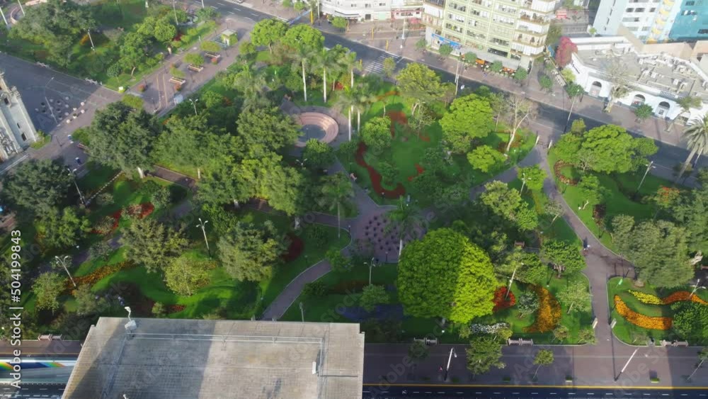 Public park in Lima Peru called "Parque Kennedy" located in Miraflores ...