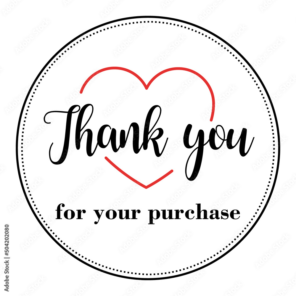 Thank you for your purchase card design for online buyers illustration ...