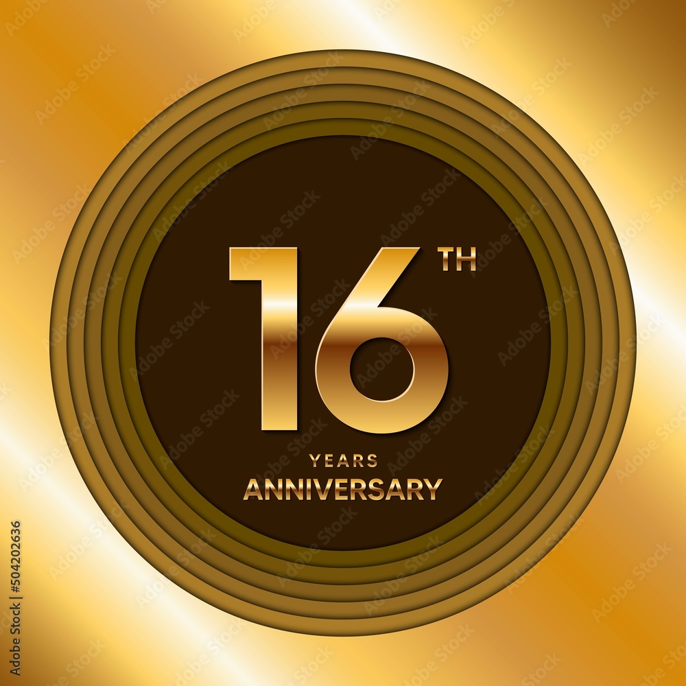 16th Anniversary logotype. Anniversary celebration template design for ...
