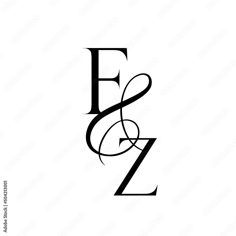 zf, fz, monogram logo. Calligraphic signature icon. Wedding Logo ...