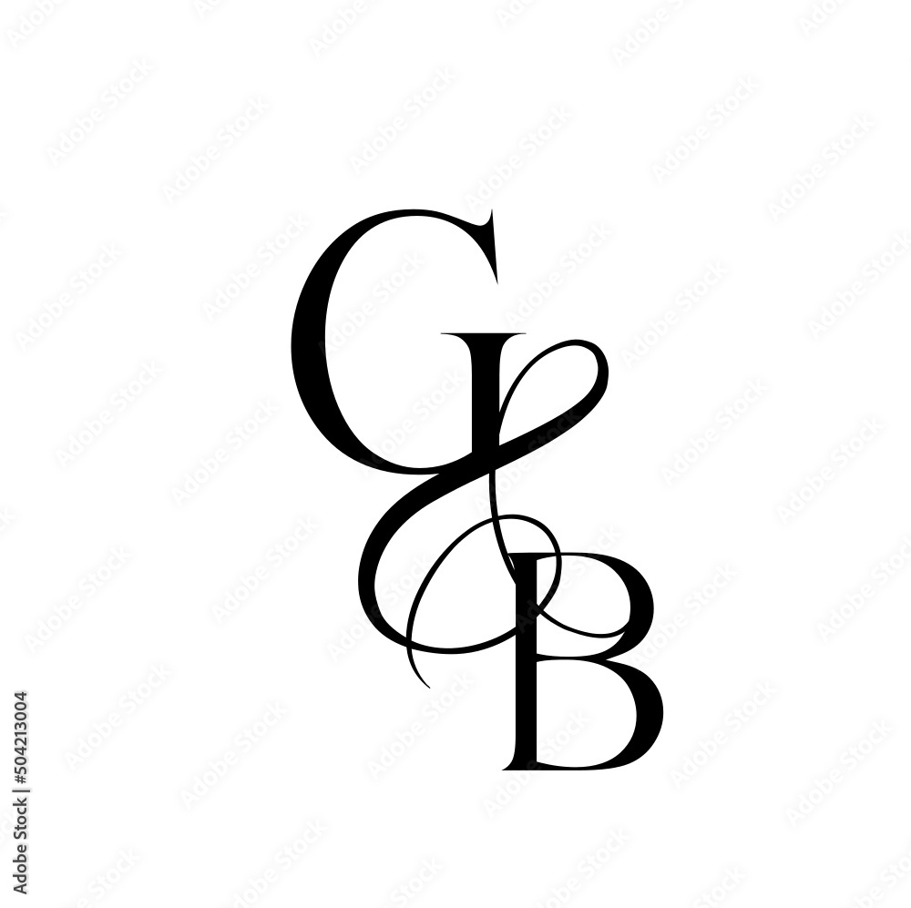 bg, gb, monogram logo. Calligraphic signature icon. Wedding Logo ...