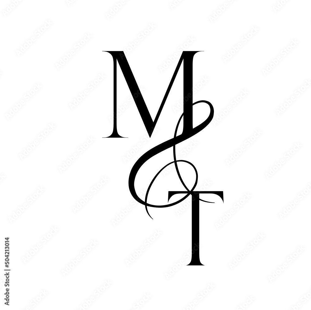 tm, mt, monogram logo. Calligraphic signature icon. Wedding Logo ...
