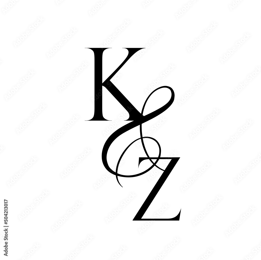 zk, kz, monogram logo. Calligraphic signature icon. Wedding Logo Monogram. modern monogram ...