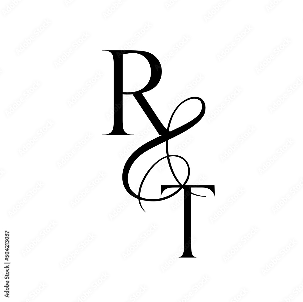 tr, rt, monogram logo. Calligraphic signature icon. Wedding Logo ...