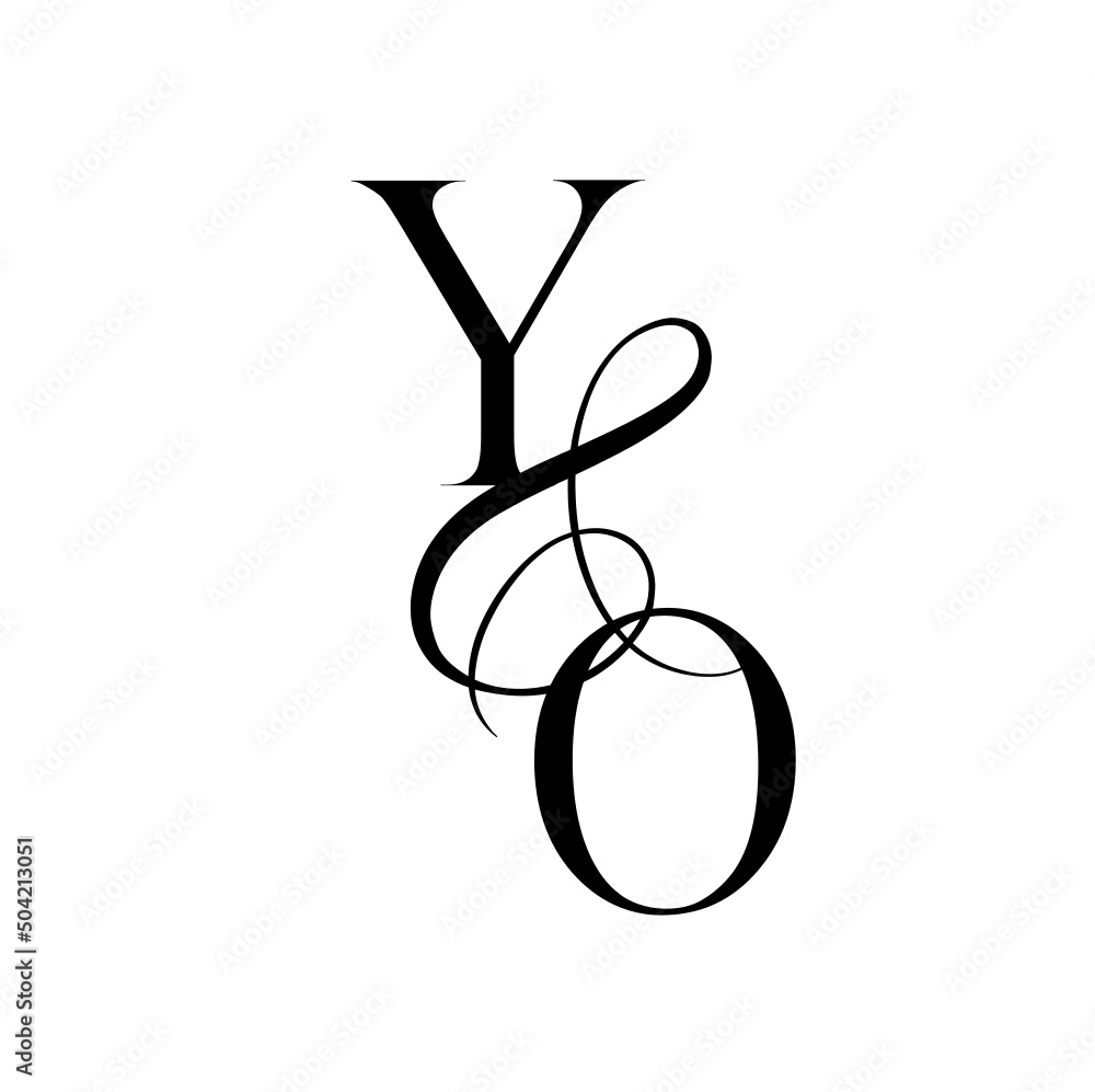 oy, yo, monogram logo. Calligraphic signature icon. Wedding Logo ...