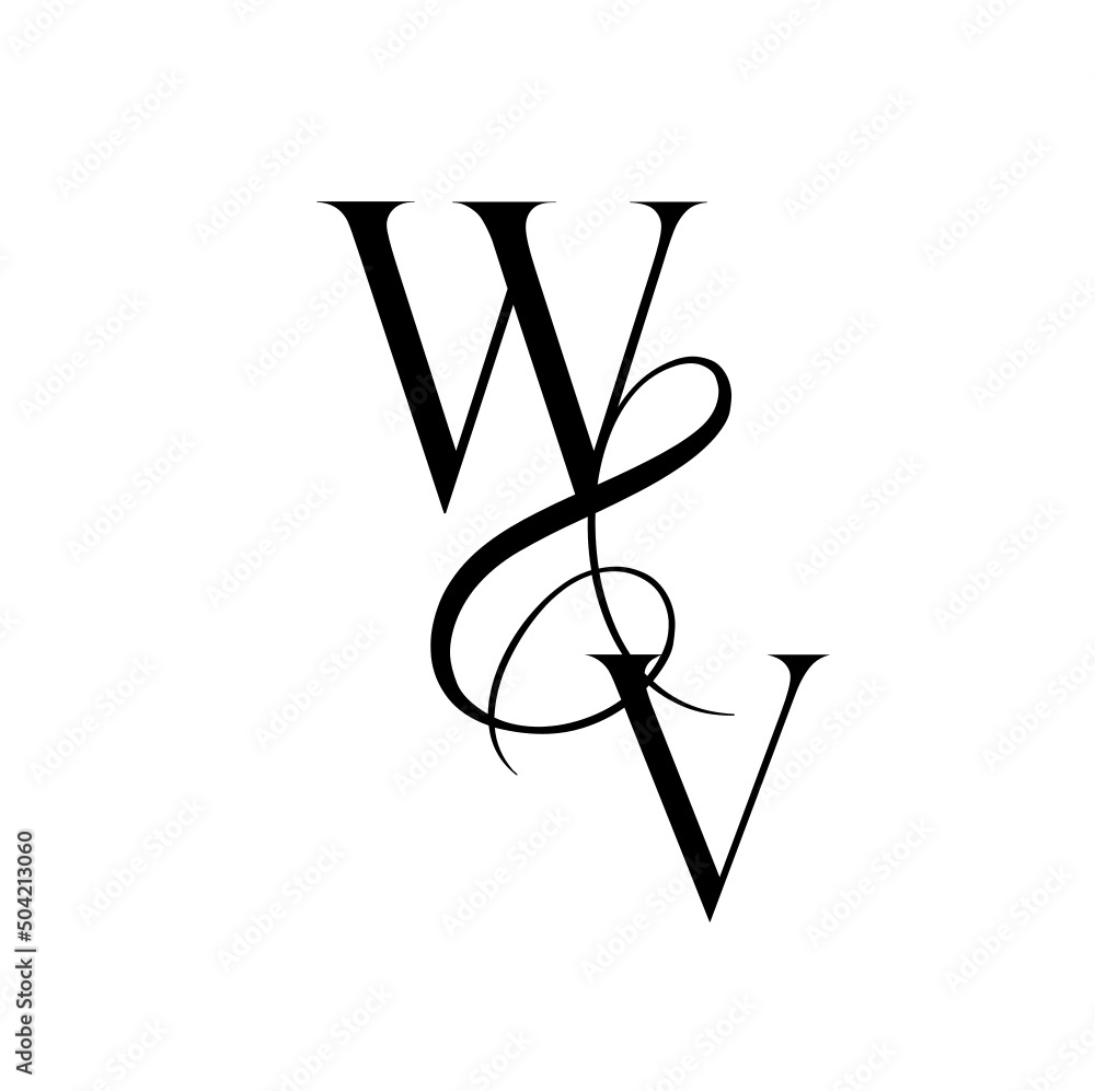 vw, wv, monogram logo. Calligraphic signature icon. Wedding Logo ...