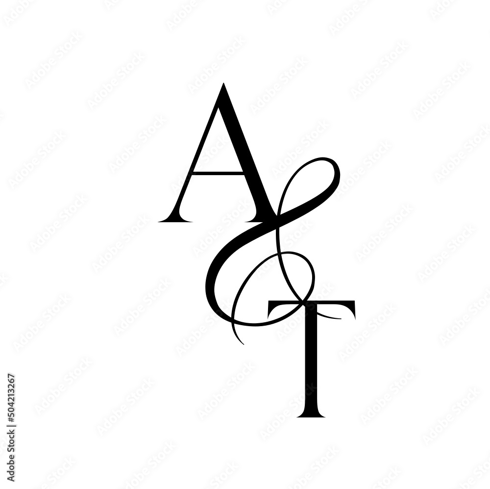ta, at, monogram logo. Calligraphic signature icon. Wedding Logo ...