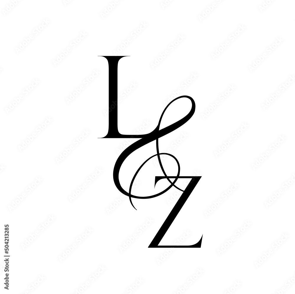 zl, lz, monogram logo. Calligraphic signature icon. Wedding Logo ...