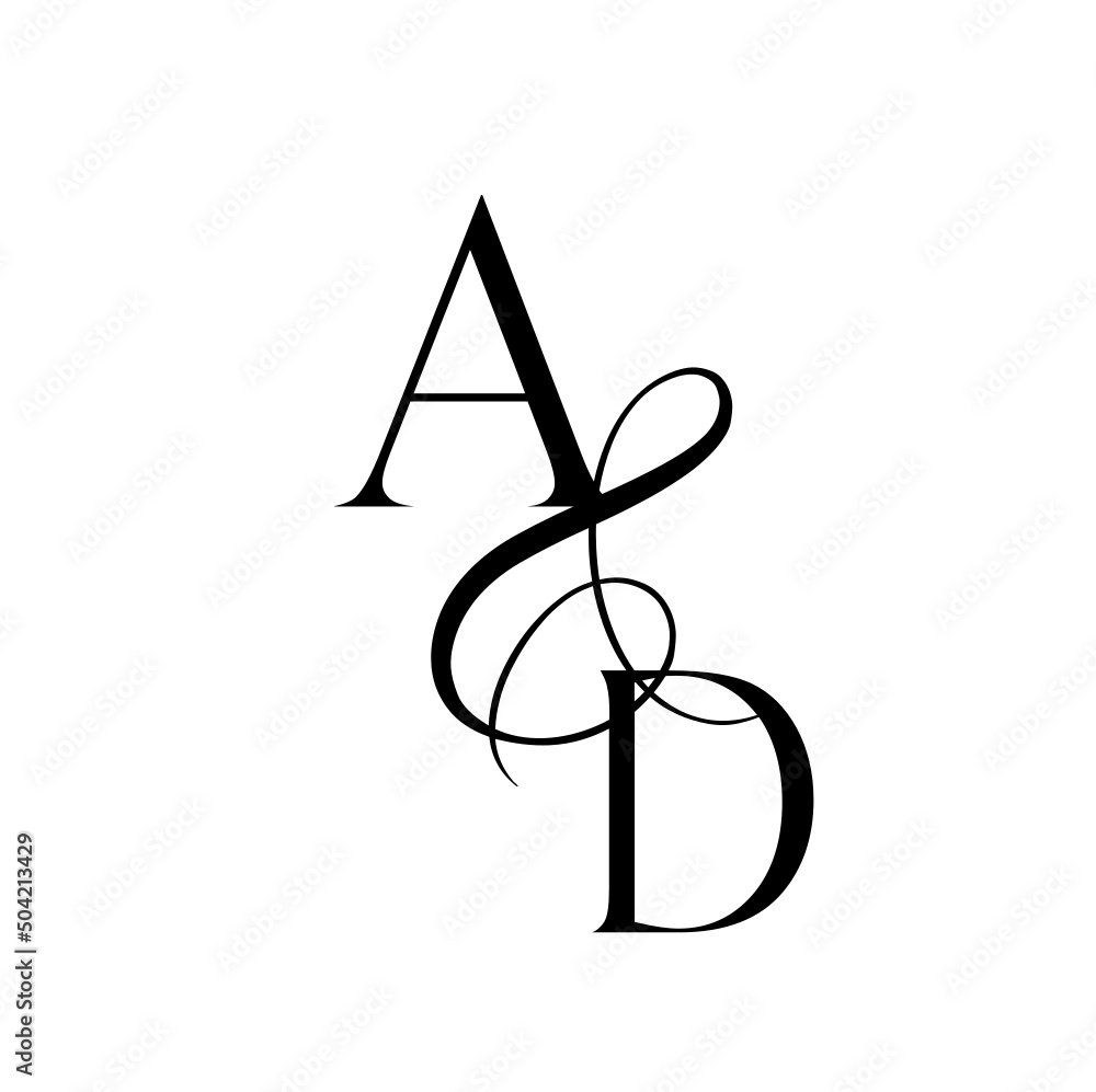 da, ad, monogram logo. Calligraphic signature icon. Wedding Logo ...