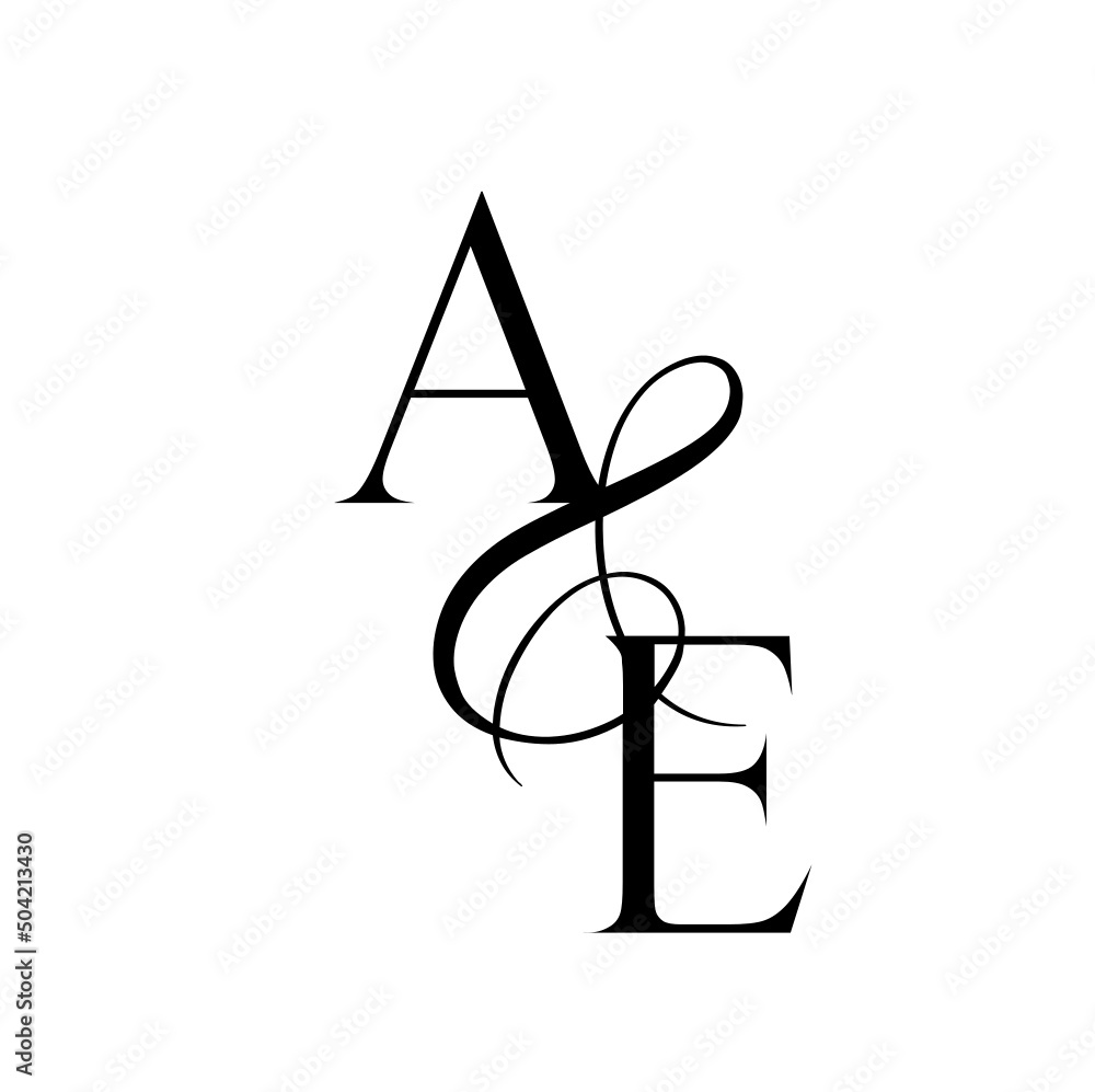 ea, ae, monogram logo. Calligraphic signature icon. Wedding Logo ...