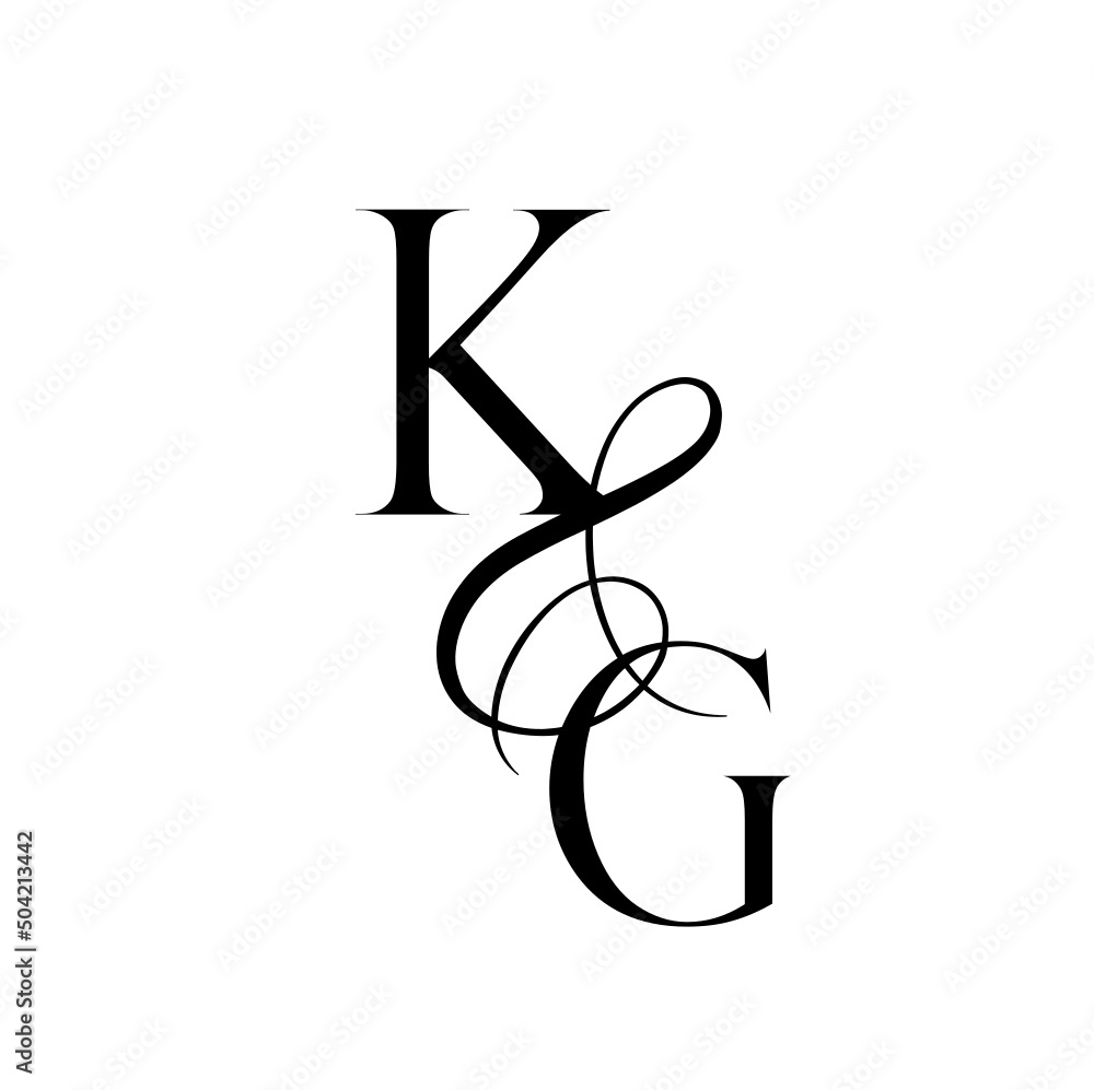 gk, kg, monogram logo. Calligraphic signature icon. Wedding Logo ...