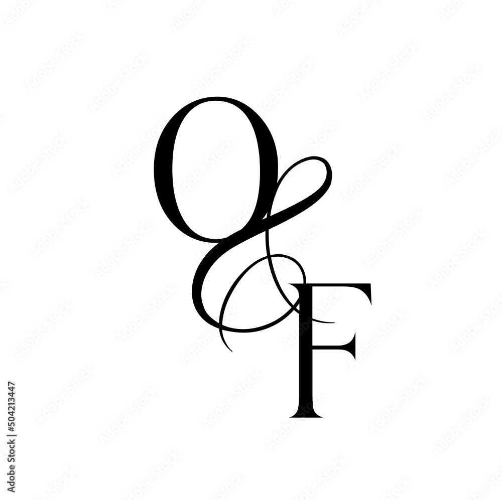 fo, of, monogram logo. Calligraphic signature icon. Wedding Logo ...