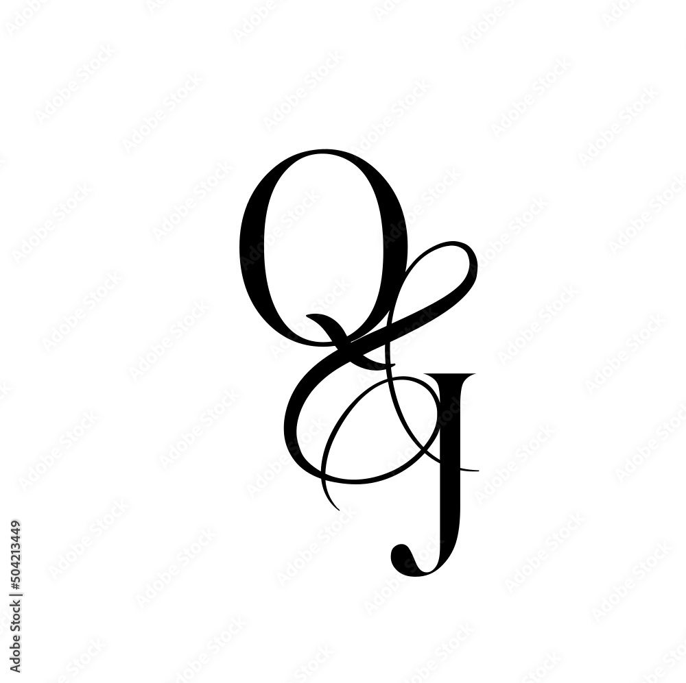 jq, qj, monogram logo. Calligraphic signature icon. Wedding Logo ...