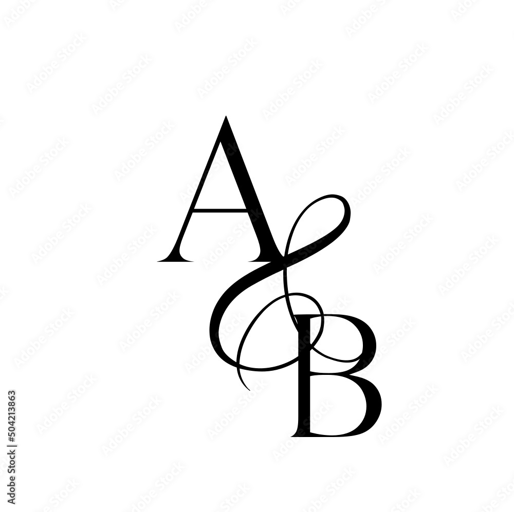 ba, ab, monogram logo. Calligraphic signature icon. Wedding Logo ...