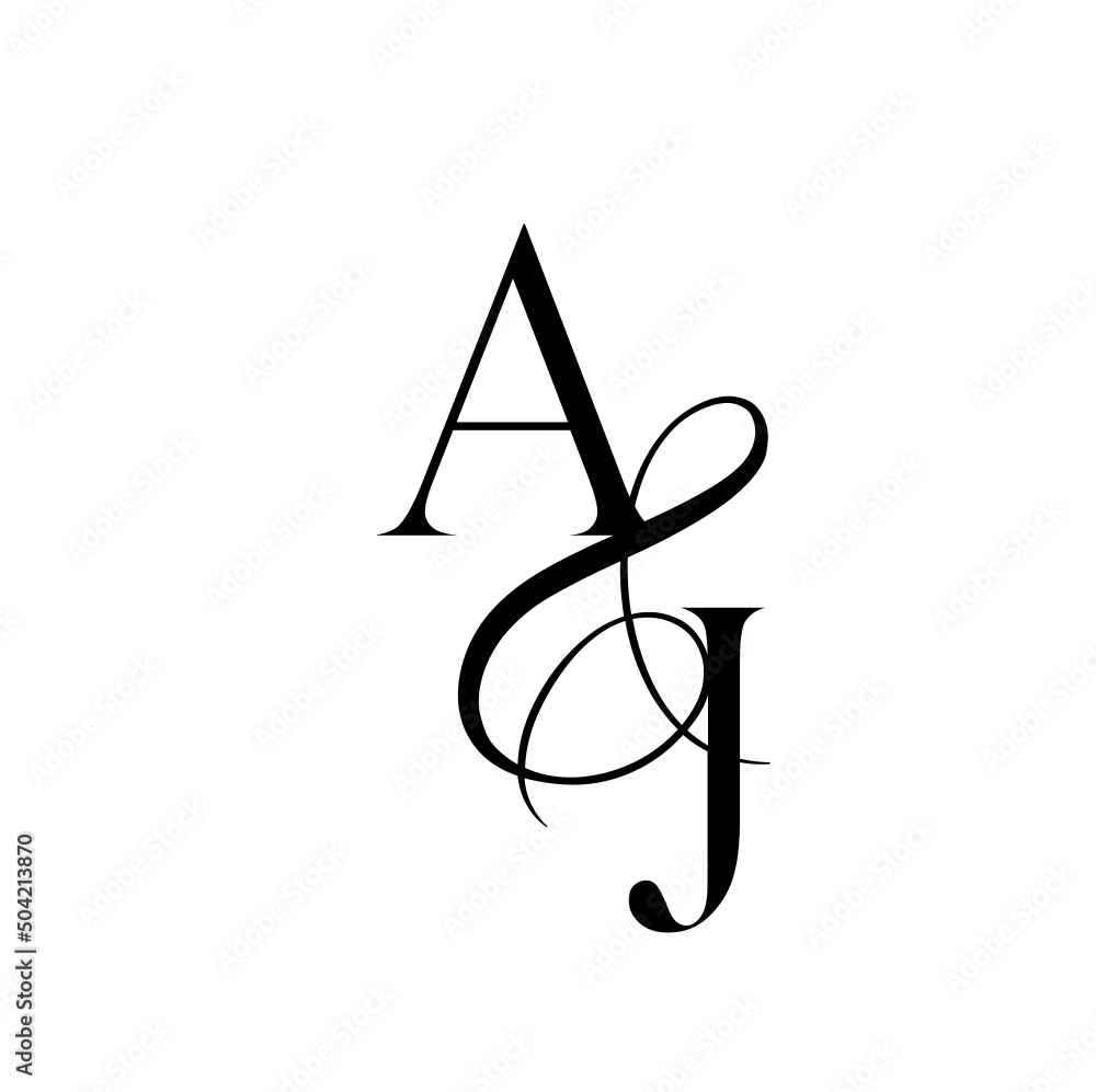 ja, aj, monogram logo. Calligraphic signature icon. Wedding Logo ...
