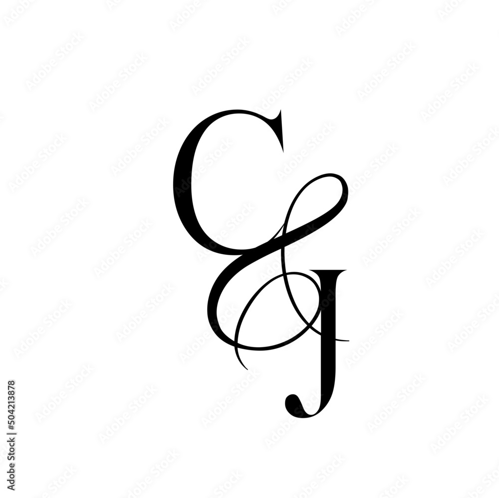 jc, cj, monogram logo. Calligraphic signature icon. Wedding Logo ...