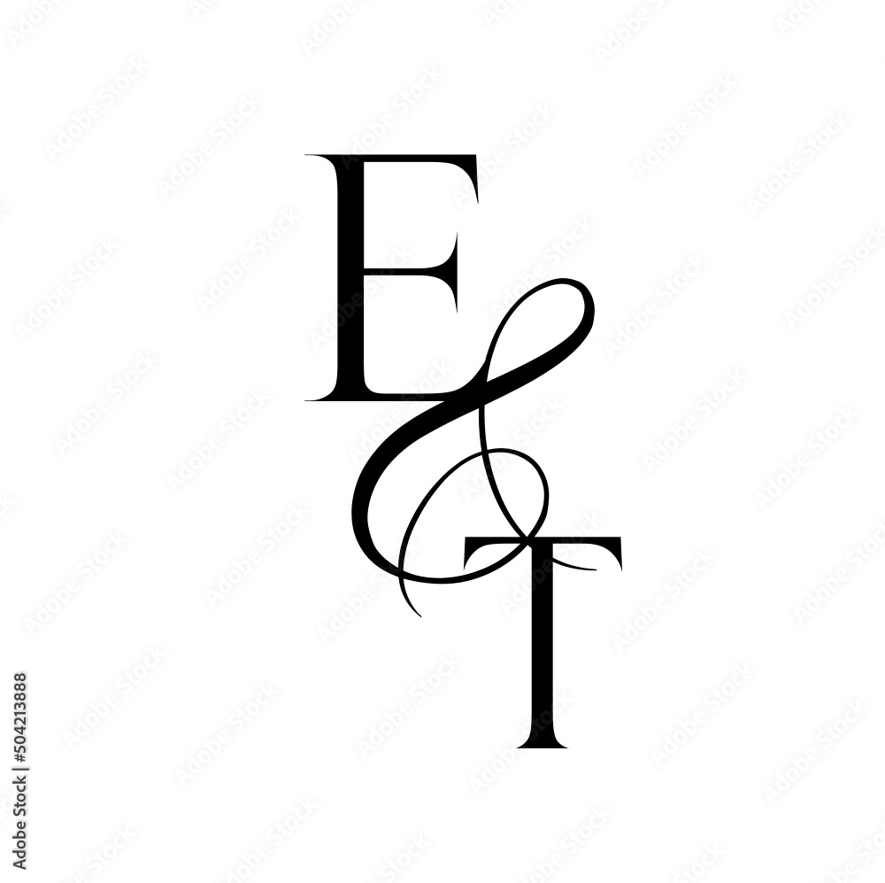 te, et, monogram logo. Calligraphic signature icon. Wedding Logo ...