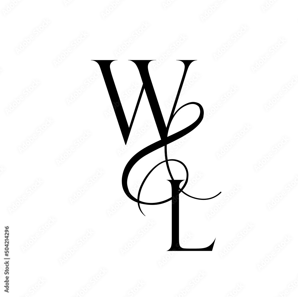 lw, wl, monogram logo. Calligraphic signature icon. Wedding Logo ...