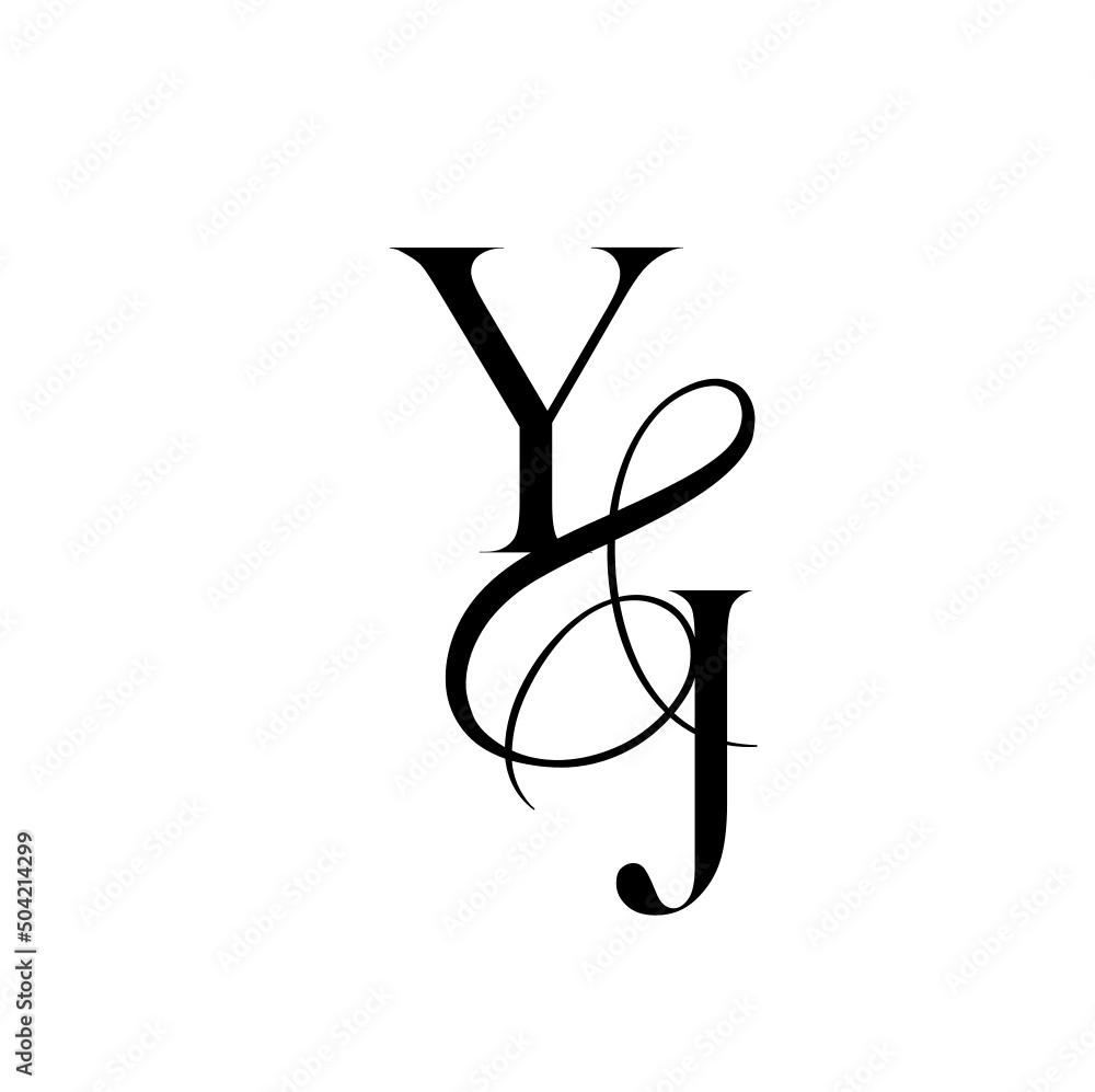 jy, yj, monogram logo. Calligraphic signature icon. Wedding Logo ...