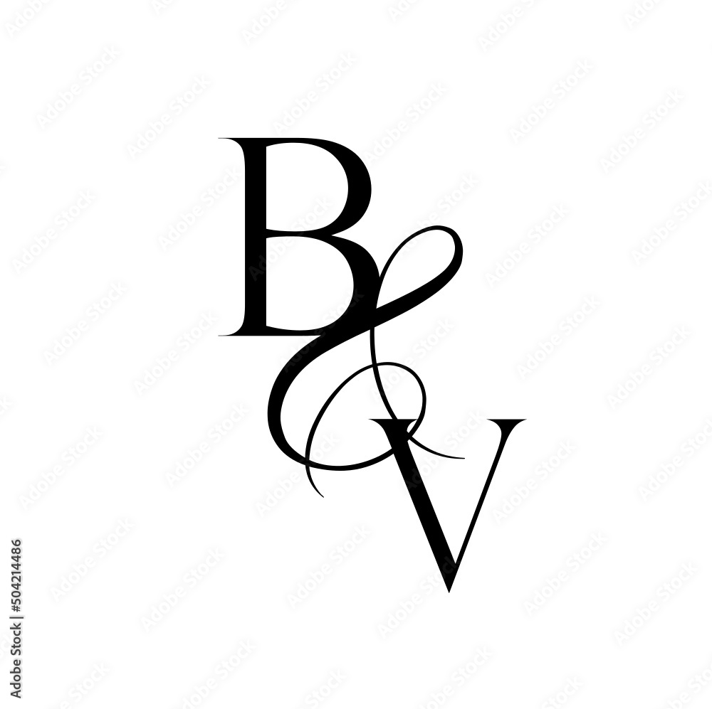 vb, bv, monogram logo. Calligraphic signature icon. Wedding Logo ...