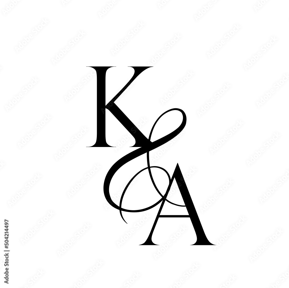 ak, ka, monogram logo. Calligraphic signature icon. Wedding Logo ...