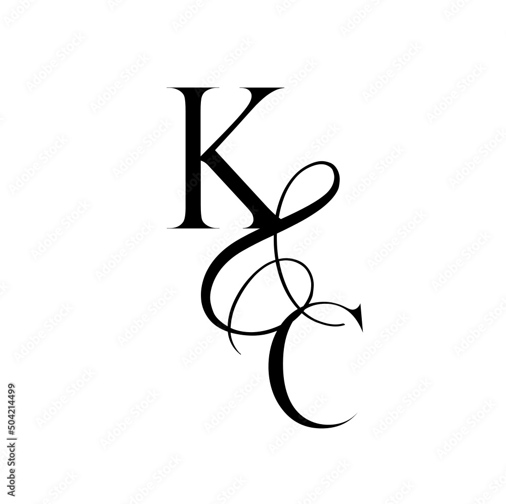 ck, kc, monogram logo. Calligraphic signature icon. Wedding Logo ...