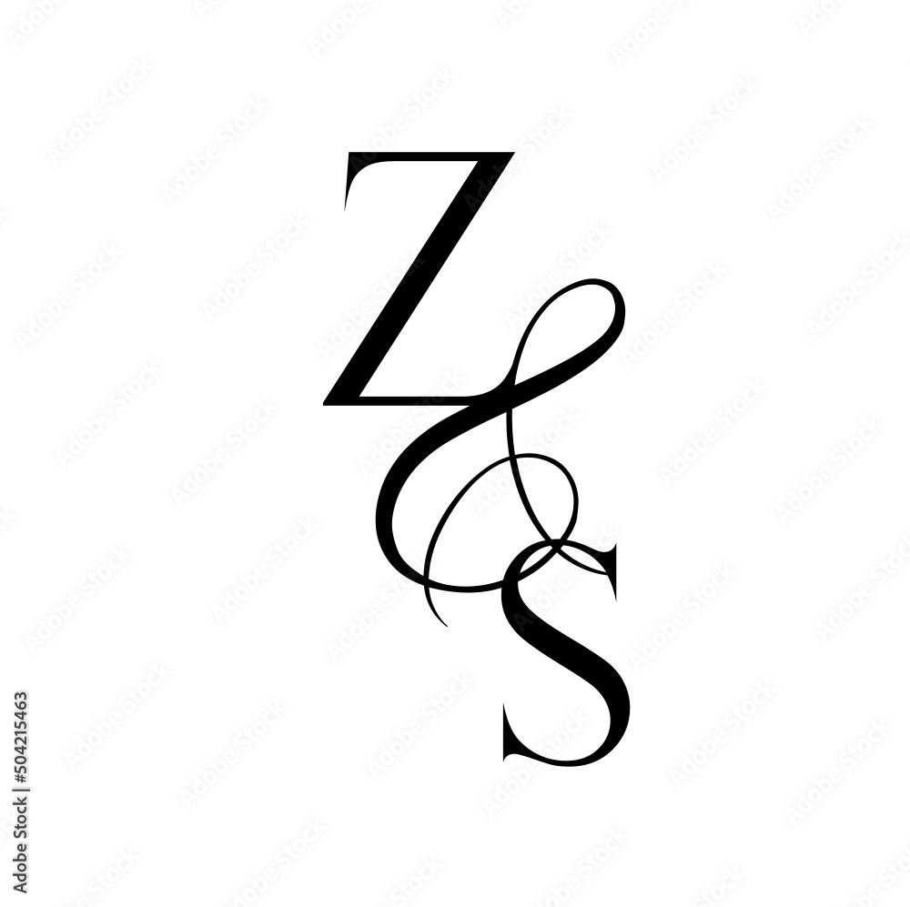 sz, zs, monogram logo. Calligraphic signature icon. Wedding Logo ...