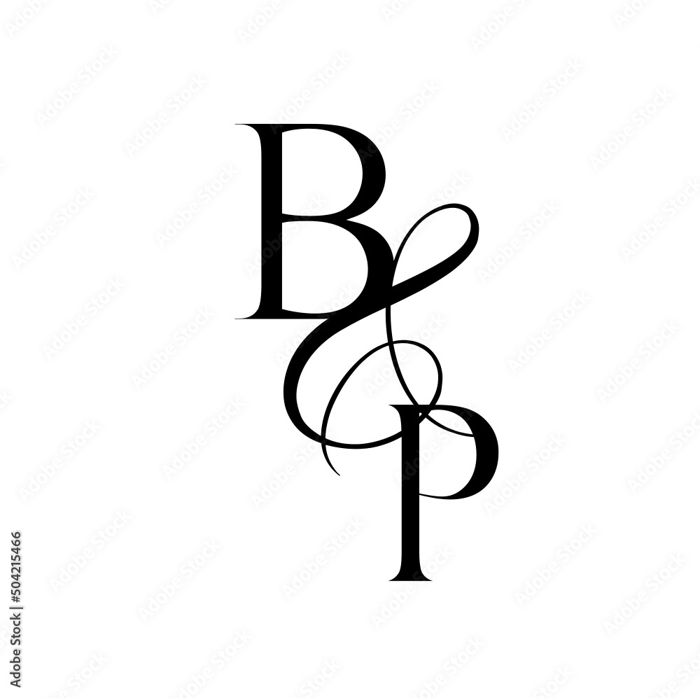 pb, bp, monogram logo. Calligraphic signature icon. Wedding Logo ...