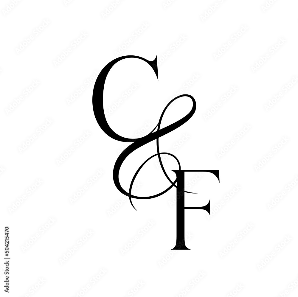fc, cf, monogram logo. Calligraphic signature icon. Wedding Logo ...