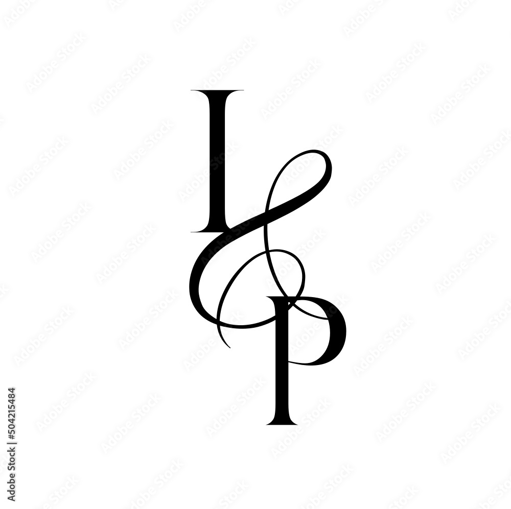 pi, ip, monogram logo. Calligraphic signature icon. Wedding Logo ...