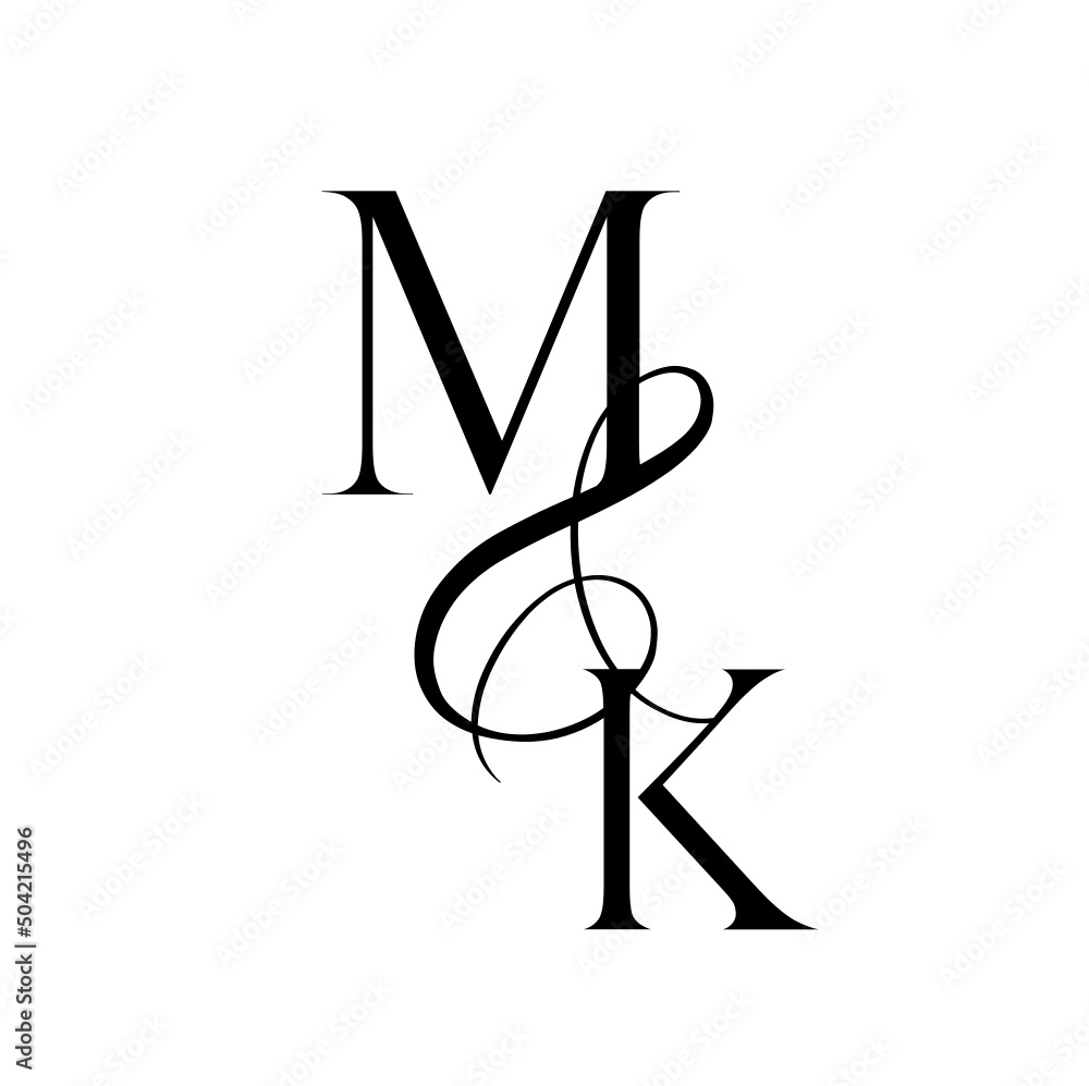 km, mk, monogram logo. Calligraphic signature icon. Wedding Logo Monogram. modern monogram ...