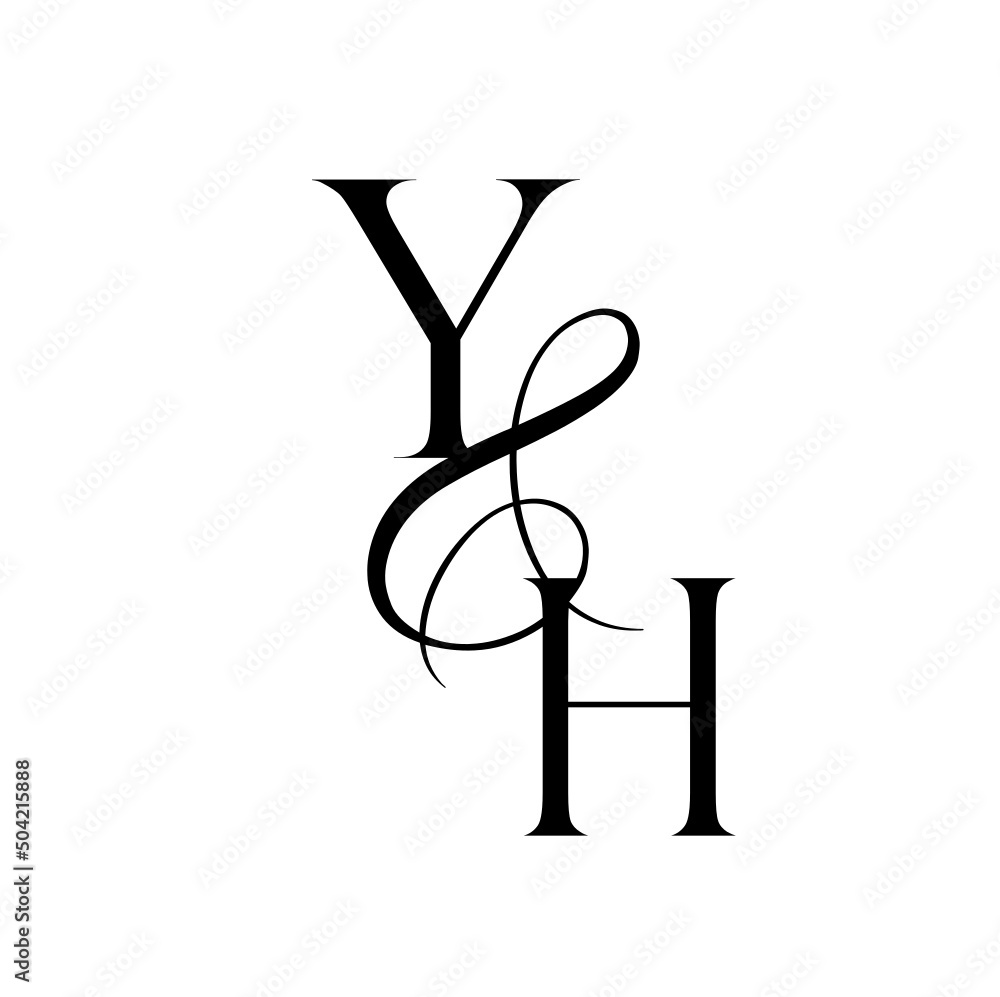 hy, yh, monogram logo. Calligraphic signature icon. Wedding Logo ...