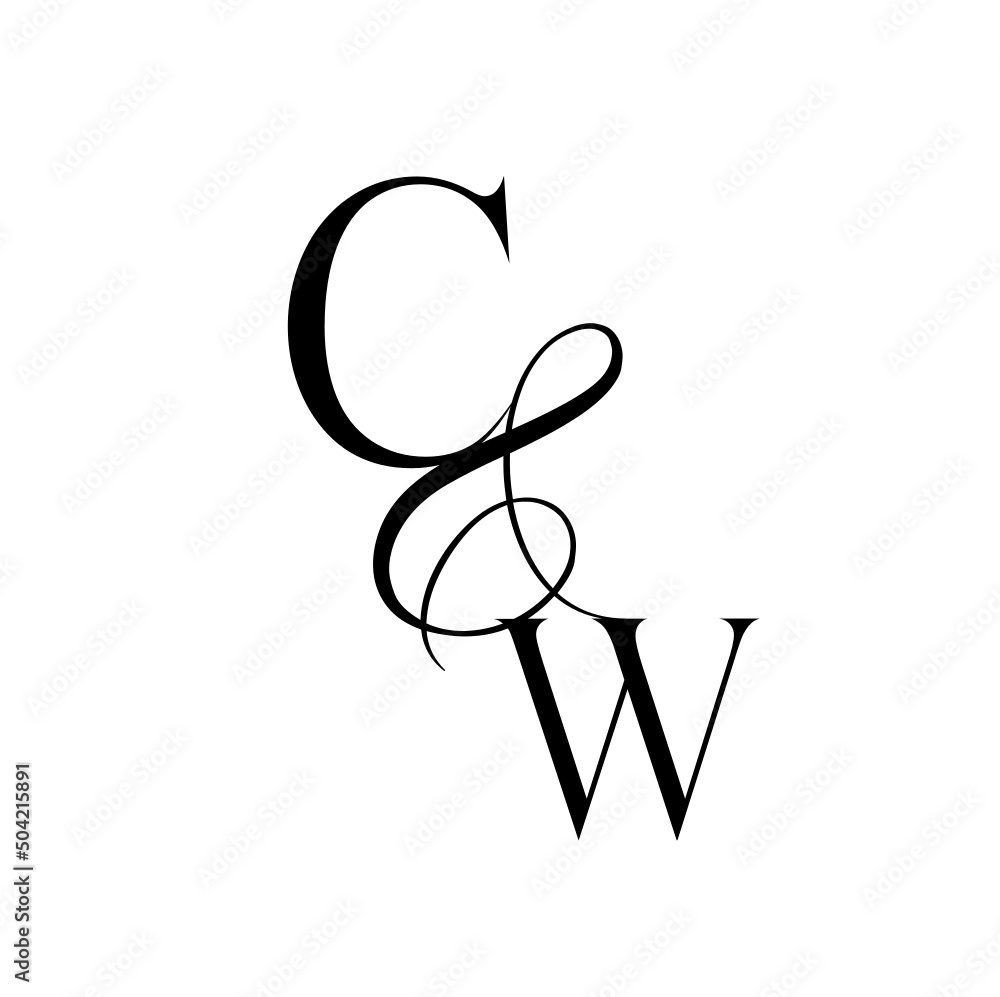 wc, cw, monogram logo. Calligraphic signature icon. Wedding Logo ...