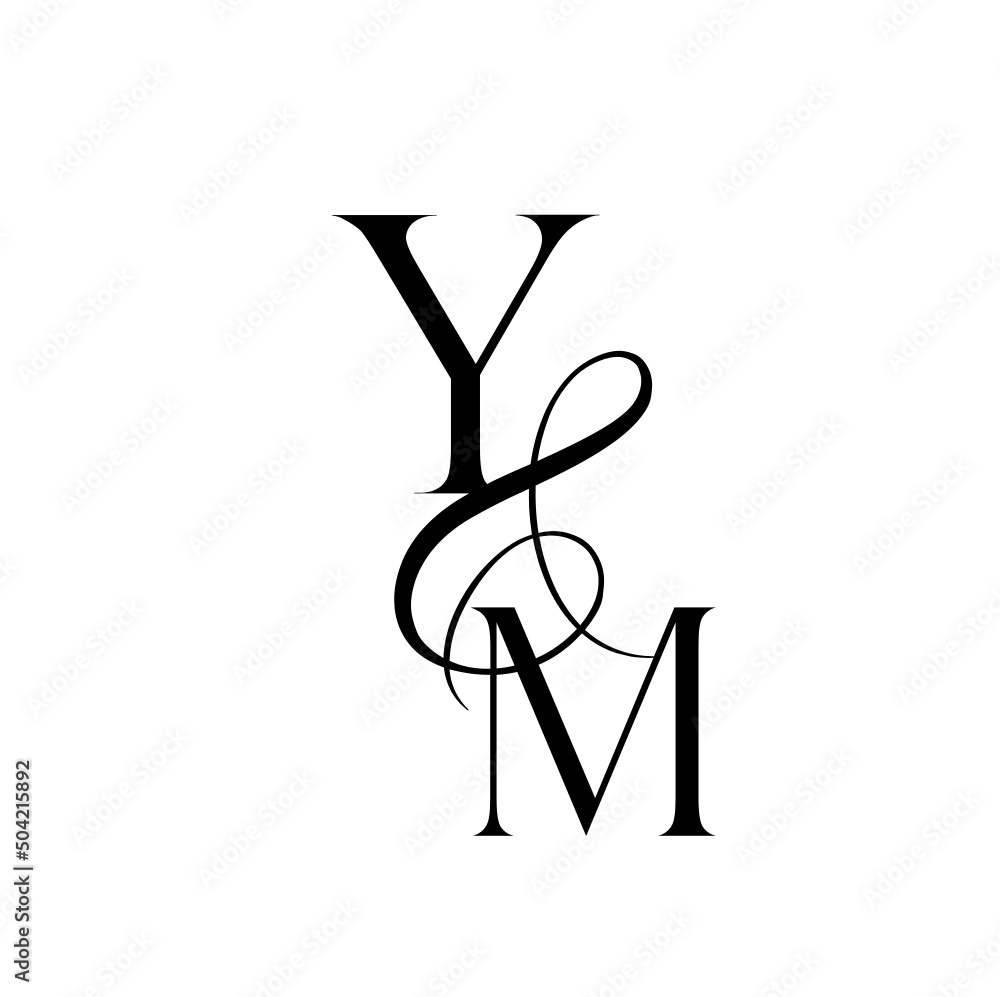 my, ym, monogram logo. Calligraphic signature icon. Wedding Logo ...