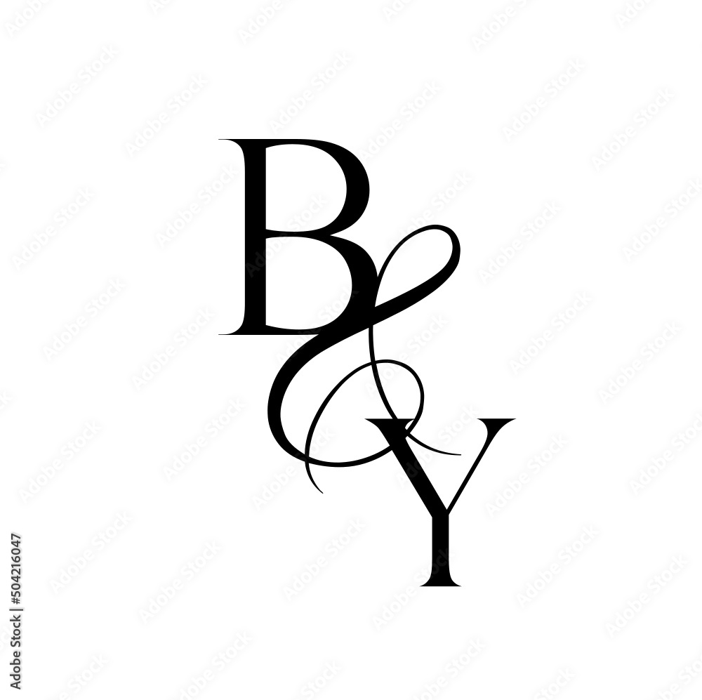 yb, by, monogram logo. Calligraphic signature icon. Wedding Logo ...