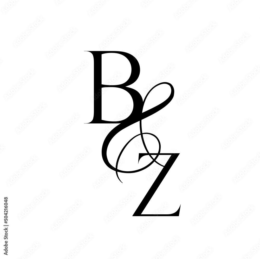zb, bz, monogram logo. Calligraphic signature icon. Wedding Logo ...