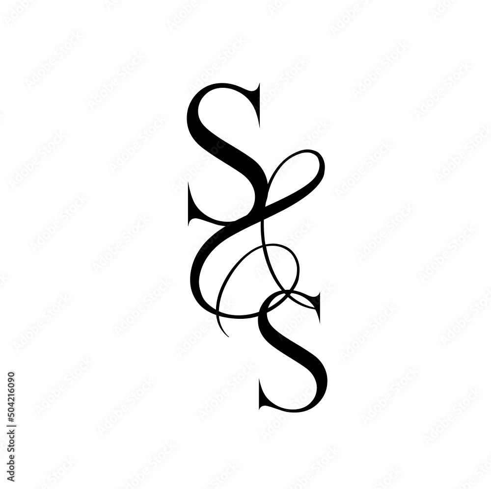 Vetor de ss, ss, monogram logo. Calligraphic signature icon. Wedding ...