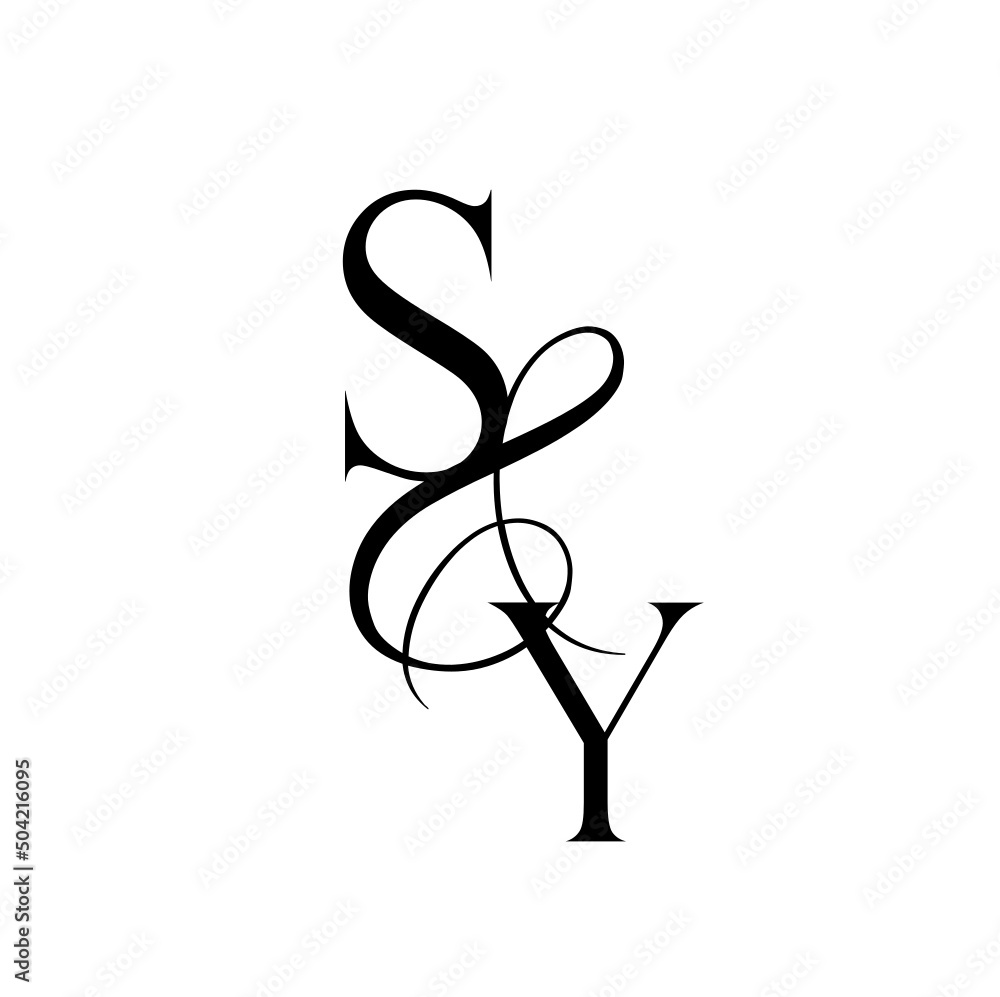 ys, sy, monogram logo. Calligraphic signature icon. Wedding Logo ...