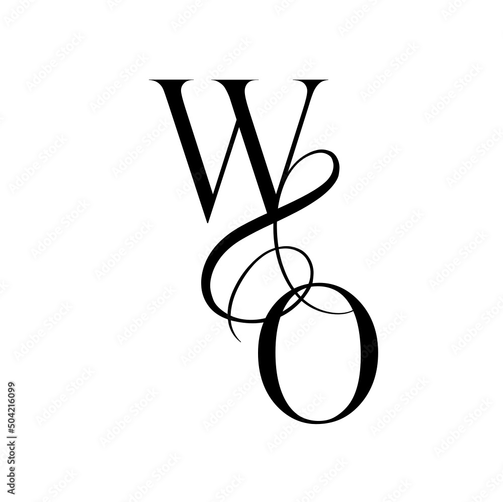 ow, wo, monogram logo. Calligraphic signature icon. Wedding Logo ...