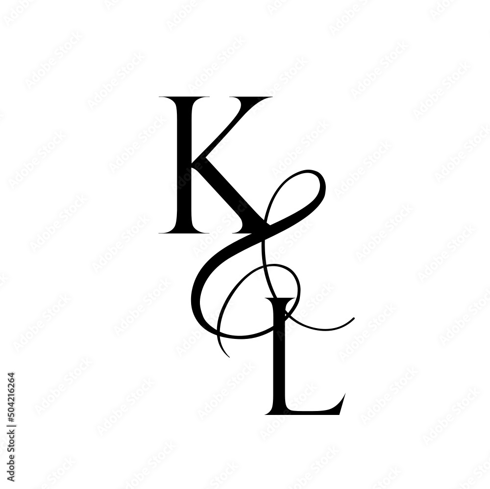 lk, kl, monogram logo. Calligraphic signature icon. Wedding Logo ...
