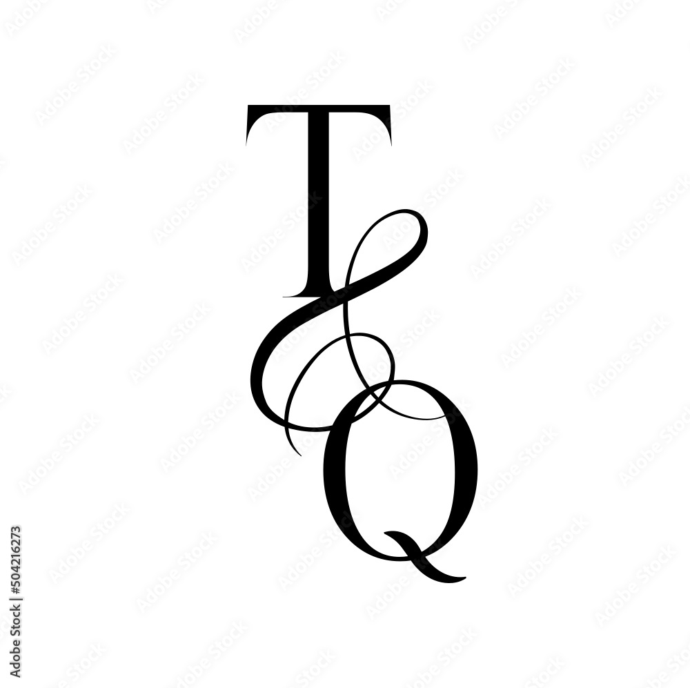 qt, tq, monogram logo. Calligraphic signature icon. Wedding Logo ...
