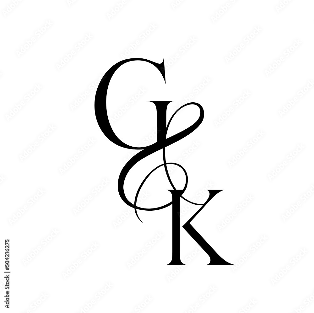 kg, gk, monogram logo. Calligraphic signature icon. Wedding Logo ...