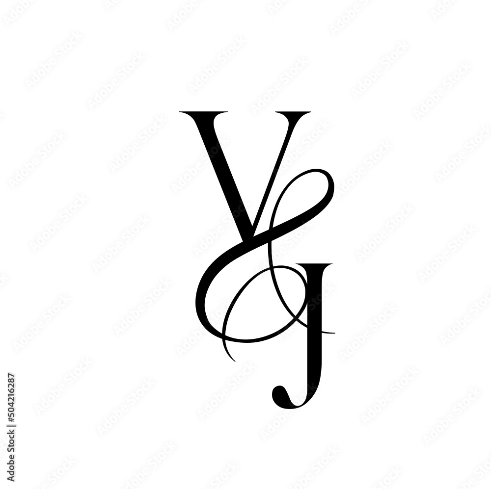 jv, vj, monogram logo. Calligraphic signature icon. Wedding Logo ...