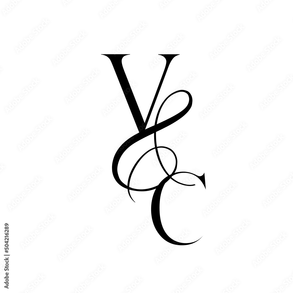 cv, vc, monogram logo. Calligraphic signature icon. Wedding Logo ...