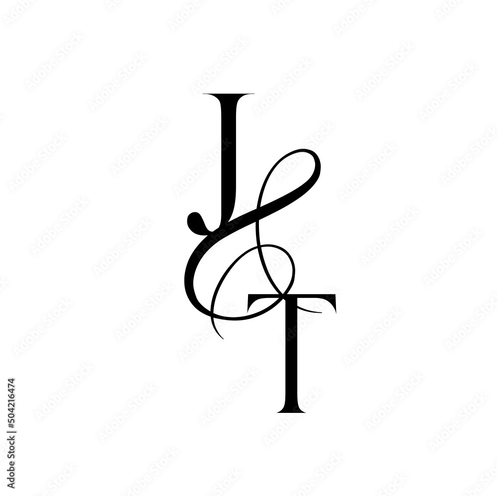 tj, jt, monogram logo. Calligraphic signature icon. Wedding Logo ...