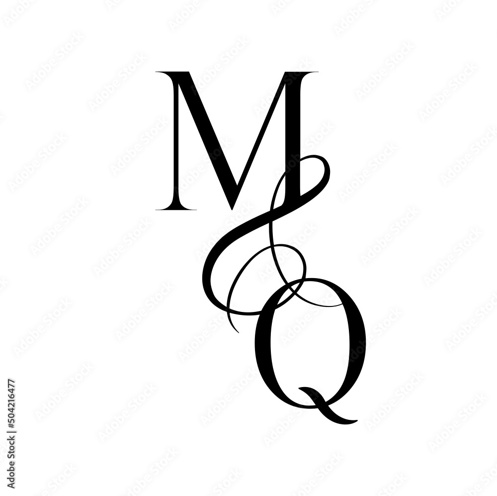 qm, mq, monogram logo. Calligraphic signature icon. Wedding Logo ...