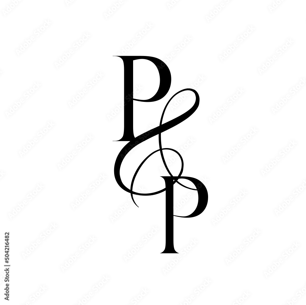 Pp Pp Monogram Logo Calligraphic Signature Icon Wedding Logo